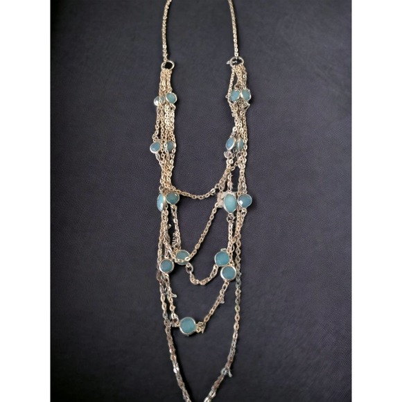 Vintage | Jewelry | Beautiful Three Layered Chain Gold Necklace With ...